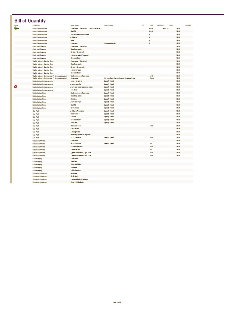 BOQ Details | PDF | Road | Transportation Engineering