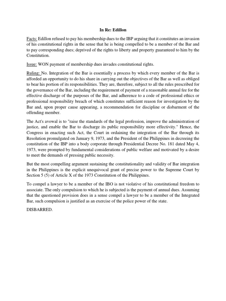 Mandatory Bar Dues and Constitutionality | PDF