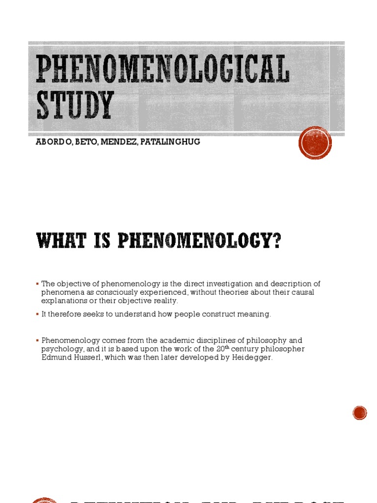 PHENOMENOLOGICAL-STUDY Research | PDF | Phenomenology (Philosophy ...