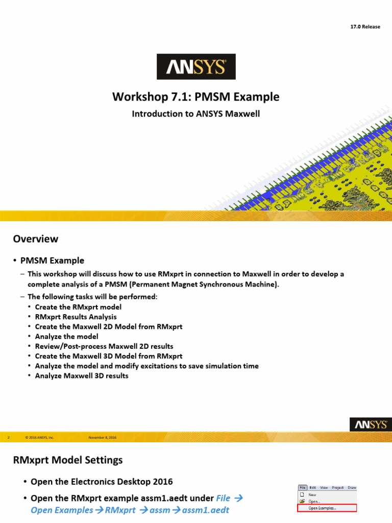 Maxwell Intro 17.0 SP WS7.1 Workshop Instructions PMSM Example | PDF | Watt | Electrical Equipment