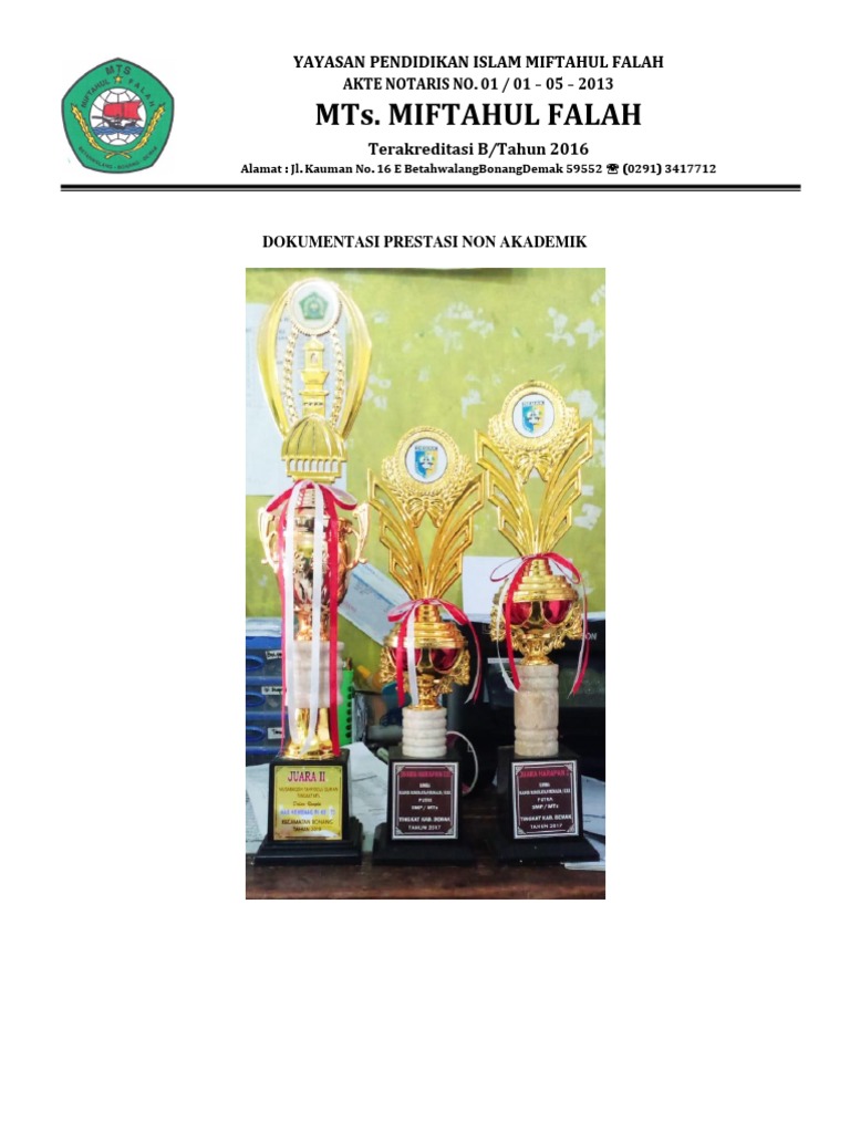 Prestasi dan Kegiatan MTs Miftahul Falah | PDF
