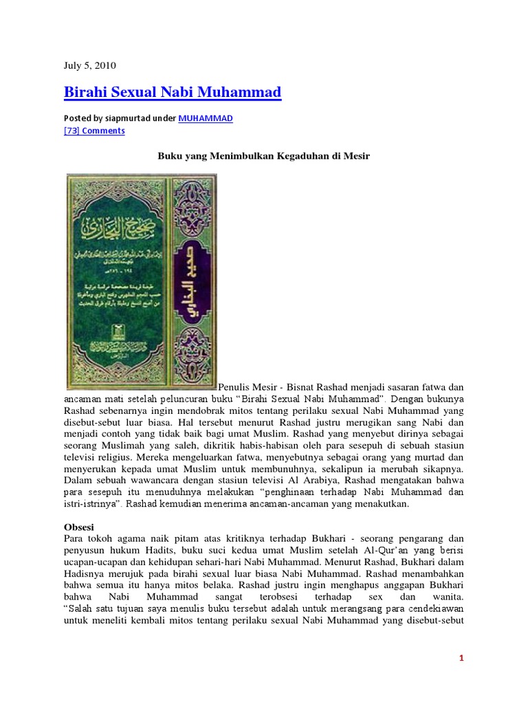 Birahi Sexual Nabi Muhammad | PDF