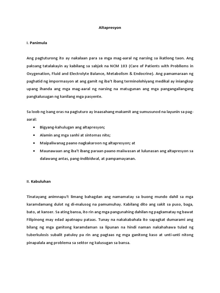 Altapresyon | PDF