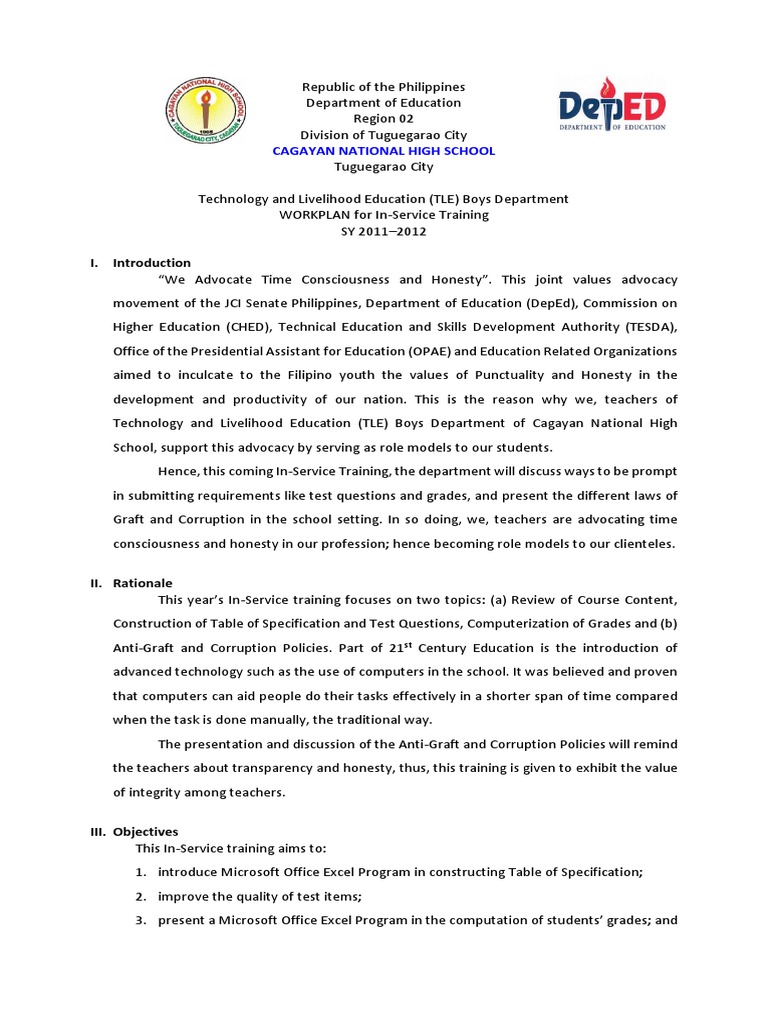 Workplan Inset | Download Free PDF | Behavior Modification | Cognition