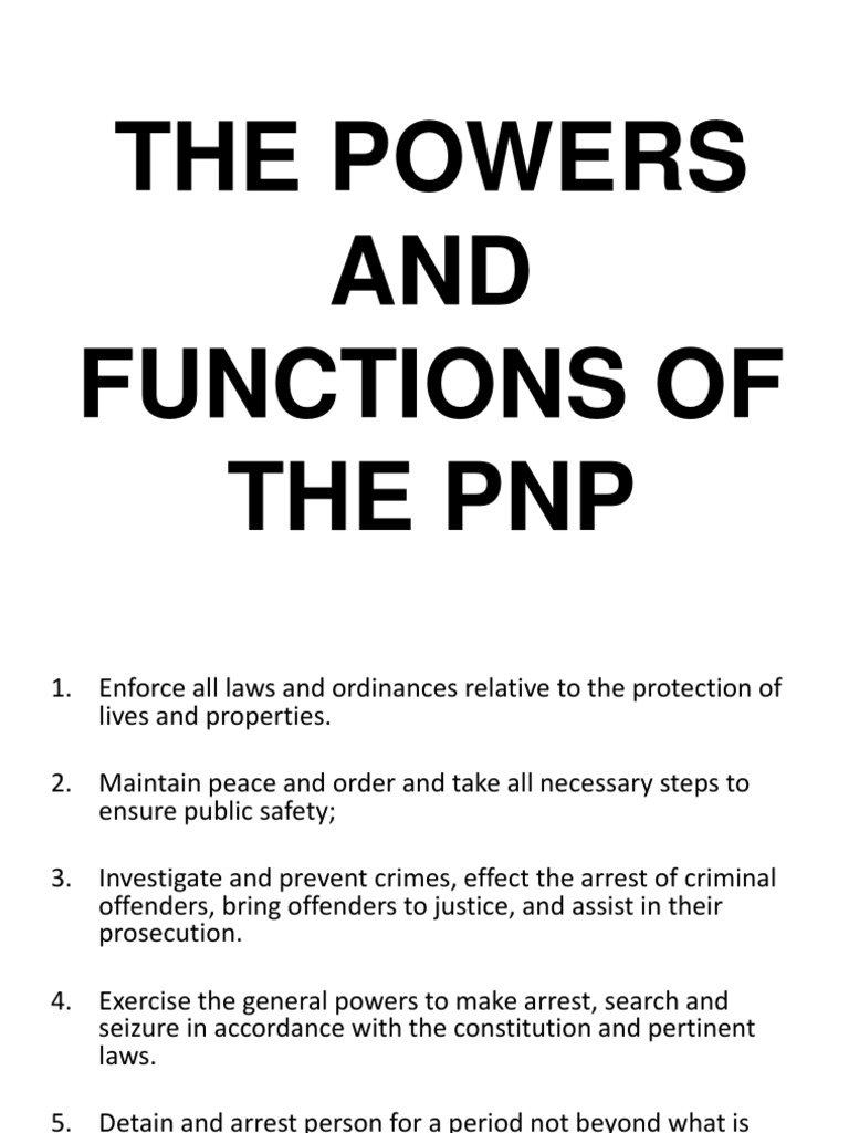 The Powers and Functions of The PNP | PDF | Social Science