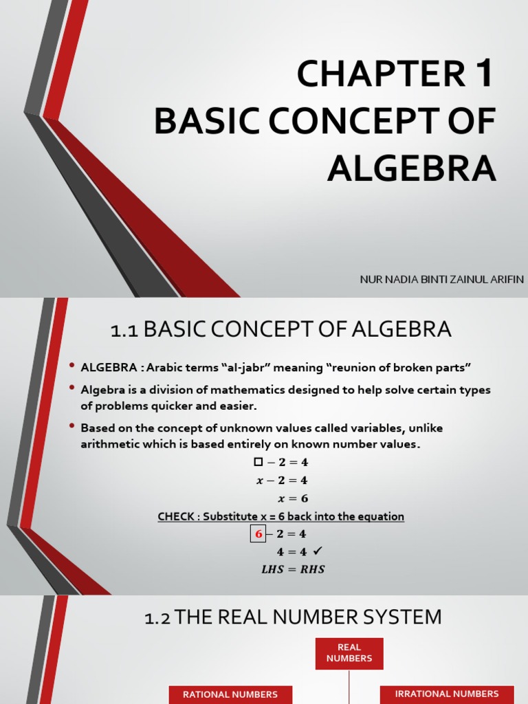 Chapter 1 - The Basic Concept of Algebra | PDF | Equations | Fraction ...