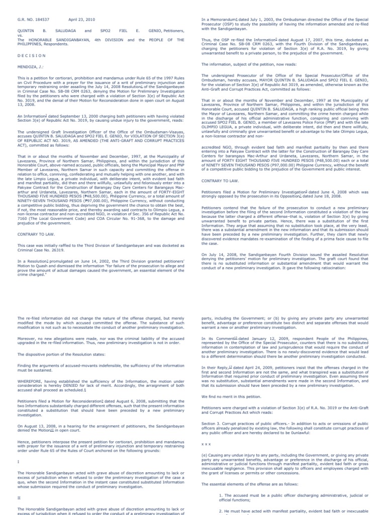 Substitution of Information - Prejudicial Question | PDF | Defamation ...