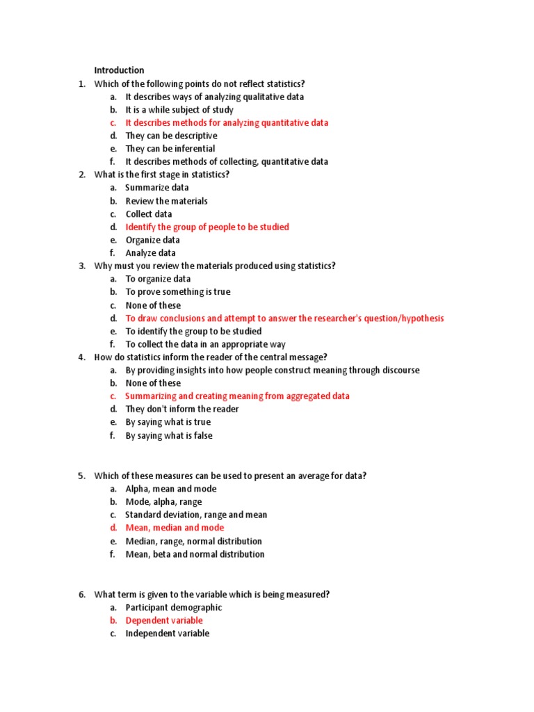 Introduction to Statistics: An Overview of Key Concepts and Terminology ...