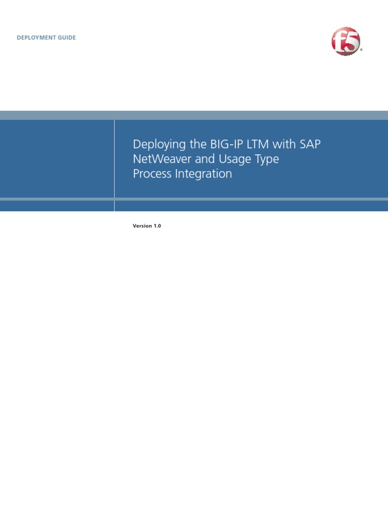 Deploying The Big-Ip LTM With Sap Netweaver and Usage Type Process ...