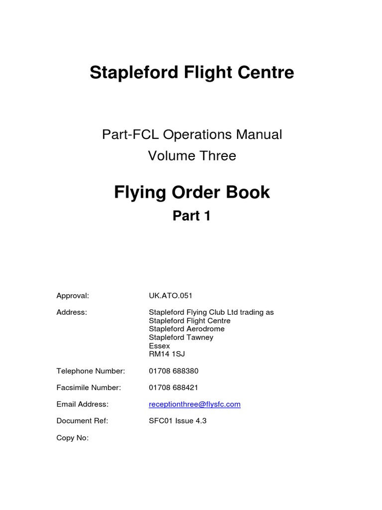 SFC Flying Order Book Version 4 3 | PDF | Flight Instructor | Aviation