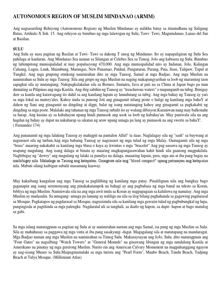 ARMM Handouts | PDF