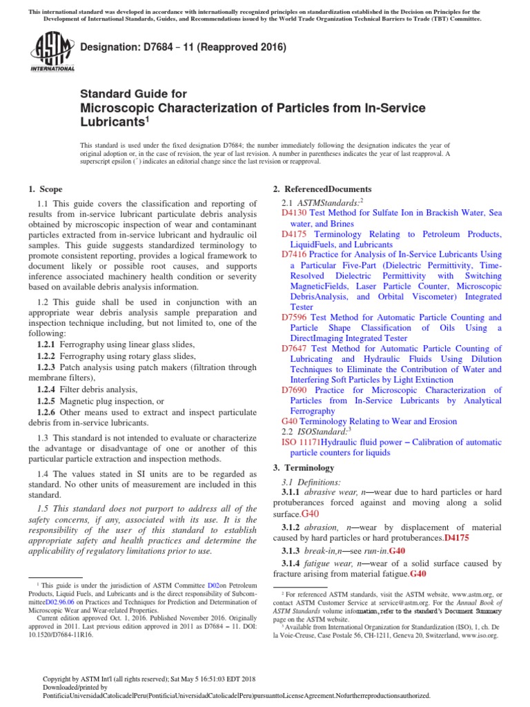 ASTM - D7684 Edited | PDF | Wear | Lubricant