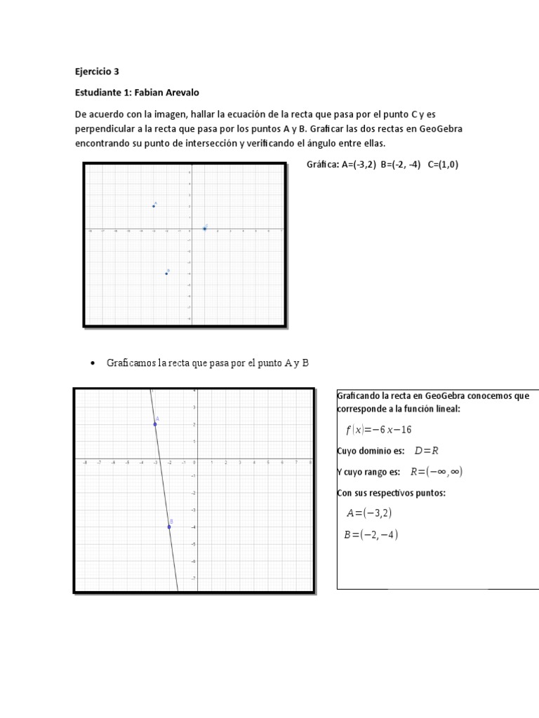 Ecuación de Recta Perpendicular en GeoGebra | PDF | Línea (geometría ...