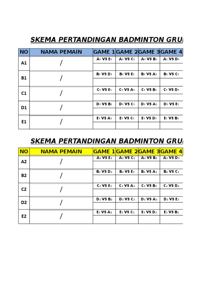Bagan Pertandingan Badminton | PDF