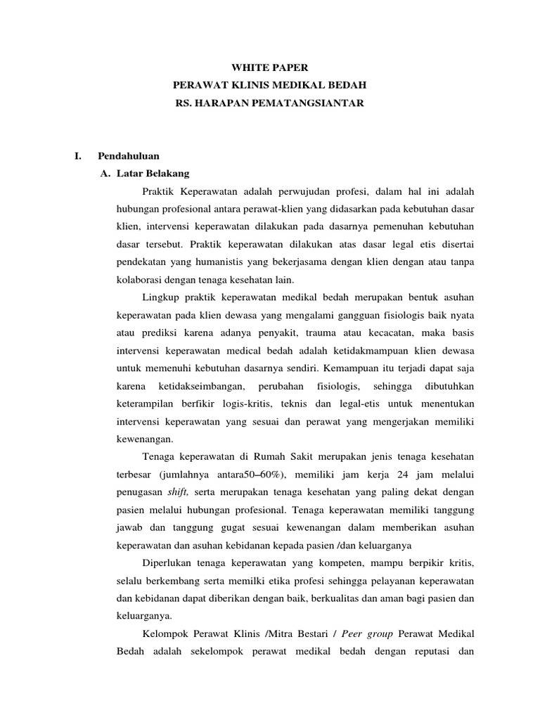 White Paper Perawat Klinis KMB 1 | PDF | Sains & Matematika
