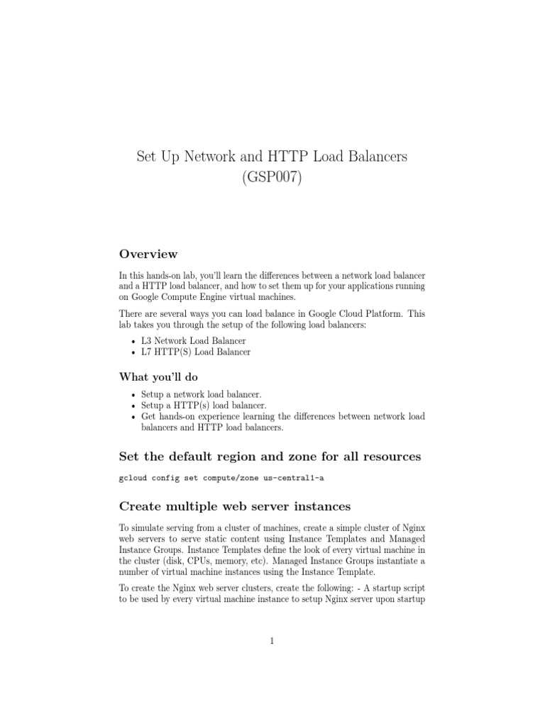 GSP007 | PDF | Port (Computer Networking) | Load Balancing (Computing)