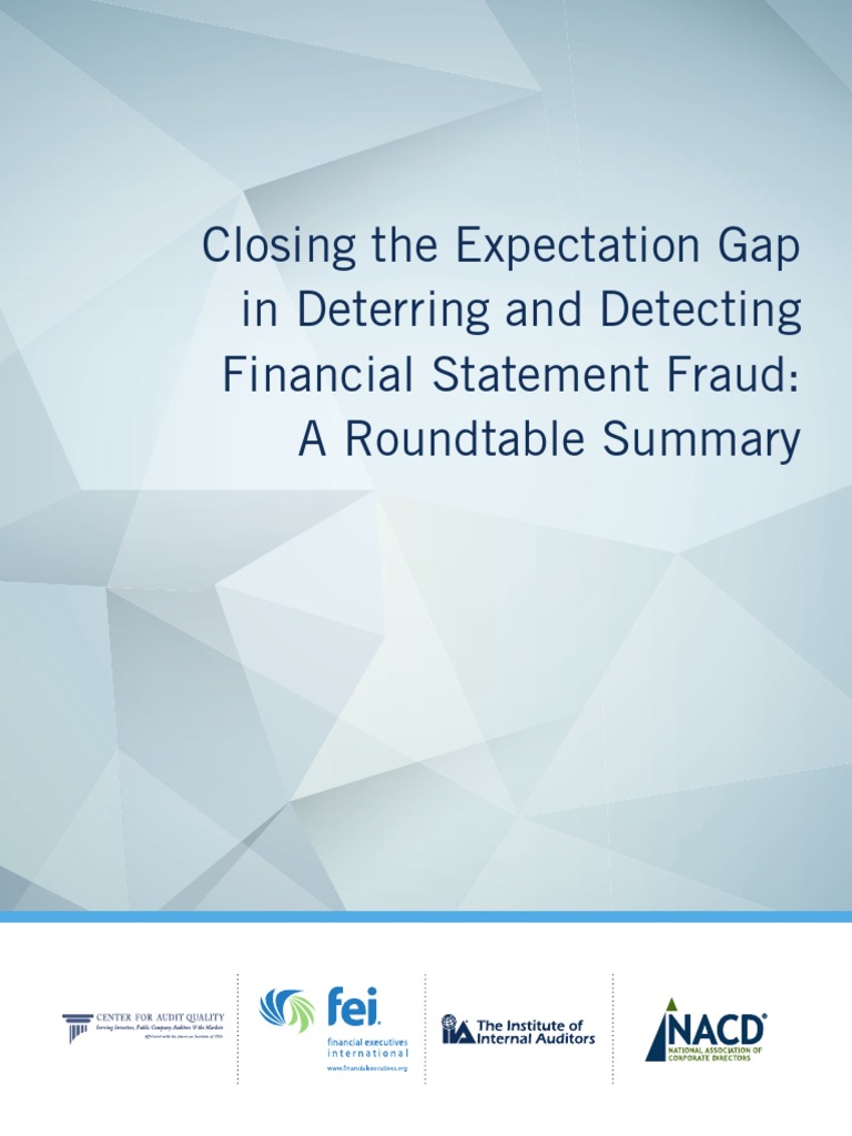 Expectation Gap in Financial Fraud Detection | PDF | Internal Audit ...