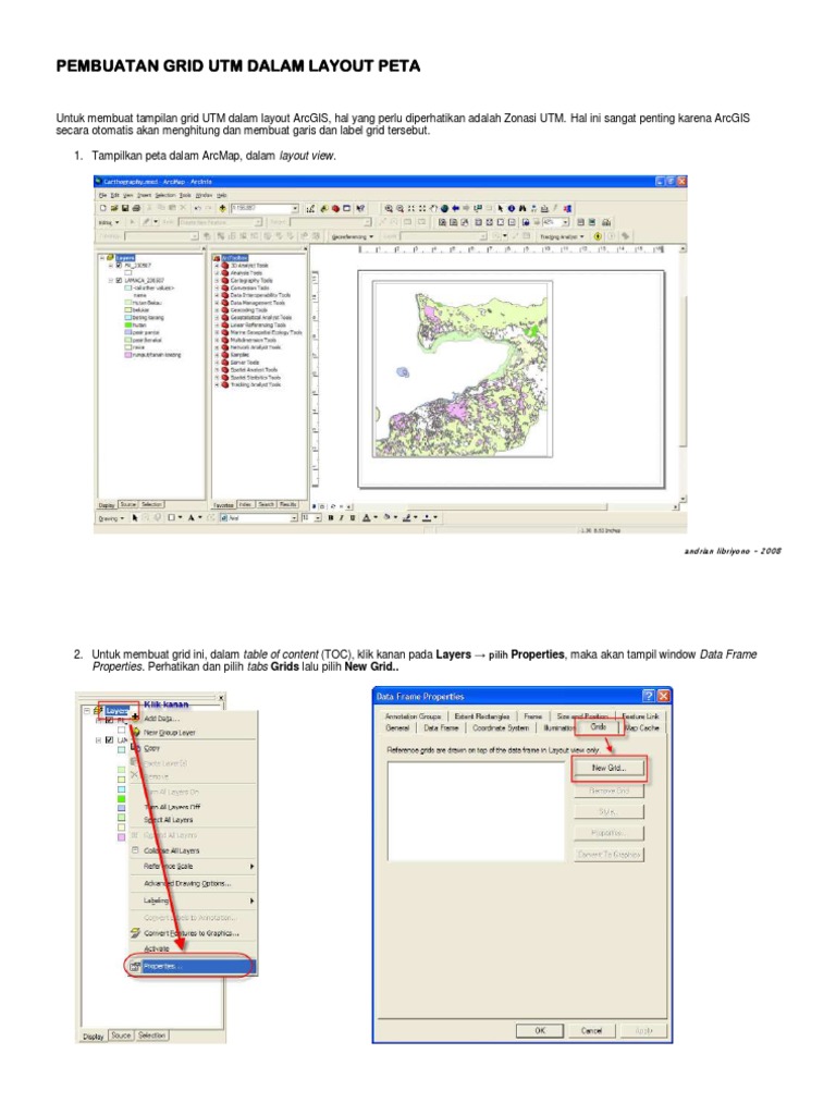 Pembuatan Grid Utm Dalam Layout Peta | PDF