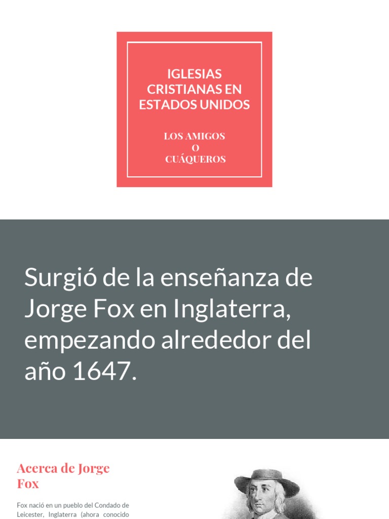 Historia y Creencias de los Cuáqueros | PDF | Cuáqueros | Religiones ...