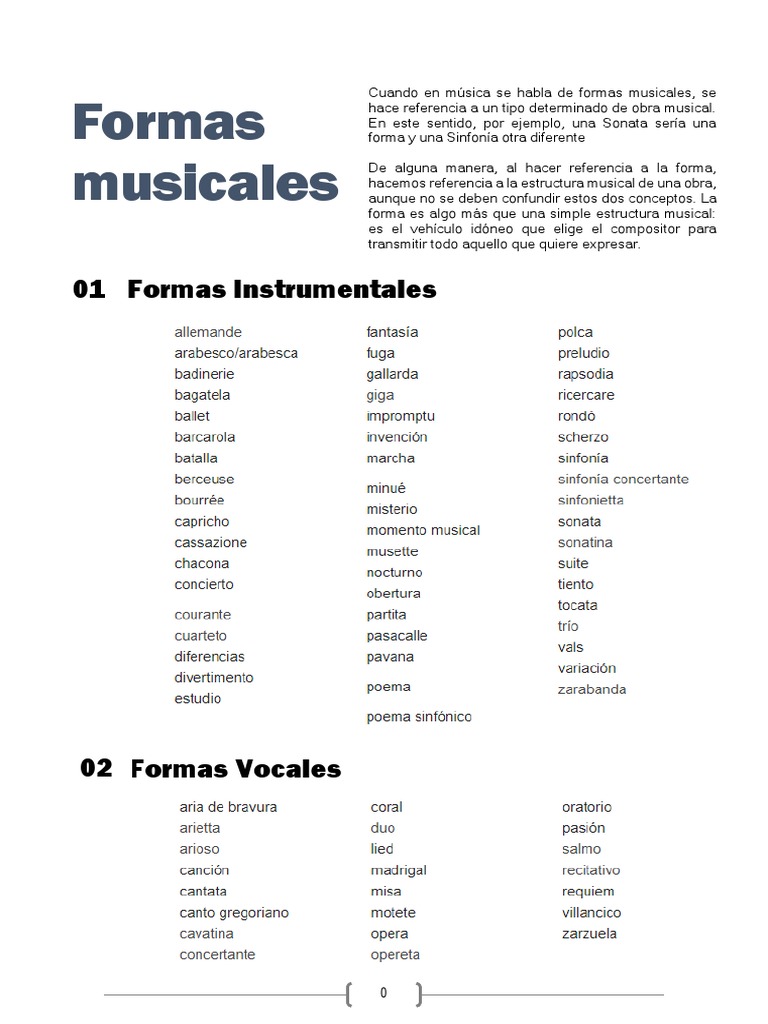 Formas Musicales | PDF | Sonata | Elementos de la música