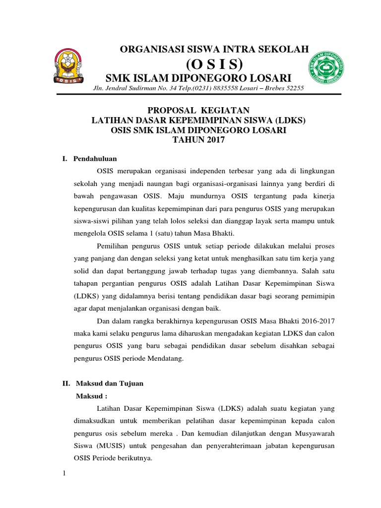 Proposal Kegiatan Osis | PDF | Karier & Perkembangan