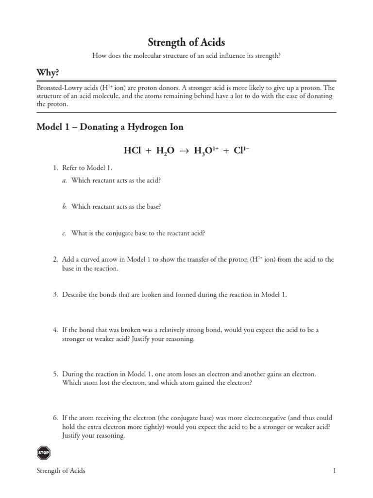 26 Strength of Acids - S | PDF | Acid | Chemical Bond