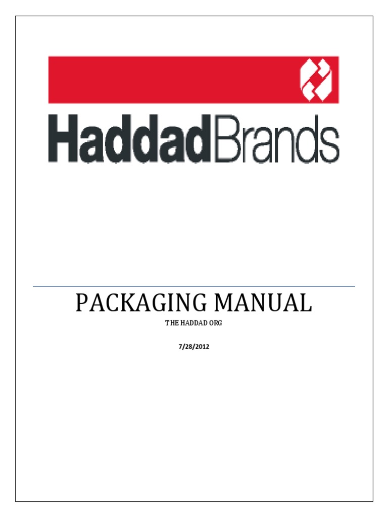Haddad Packaging Manual 8-18-2012 | PDF | Seam (Sewing) | Trousers