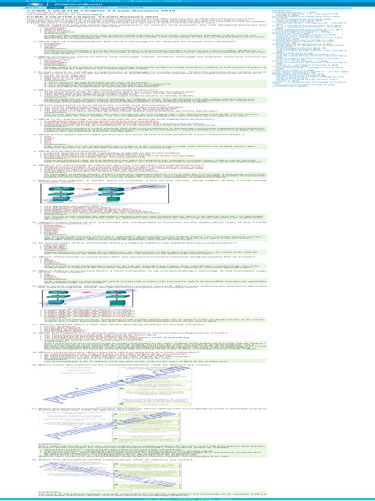 CCNA 1 v6.0 ITN Chapter 3 Exam Answers 2019 - Premium IT Exam ...
