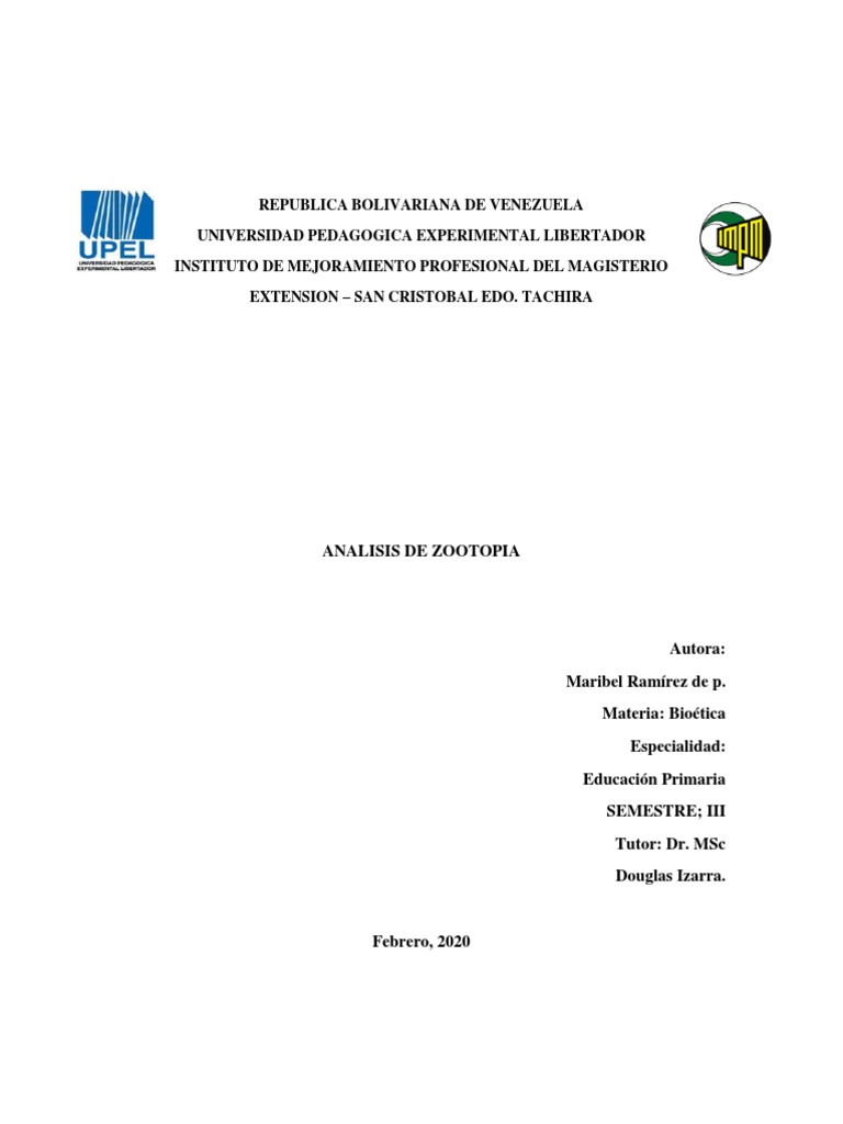 Analisis de Zootopia (Maribel) | PDF