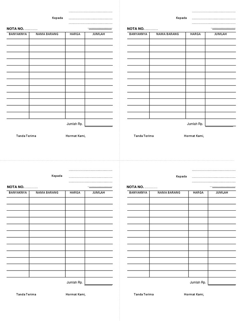 Nota Kosong Word | PDF