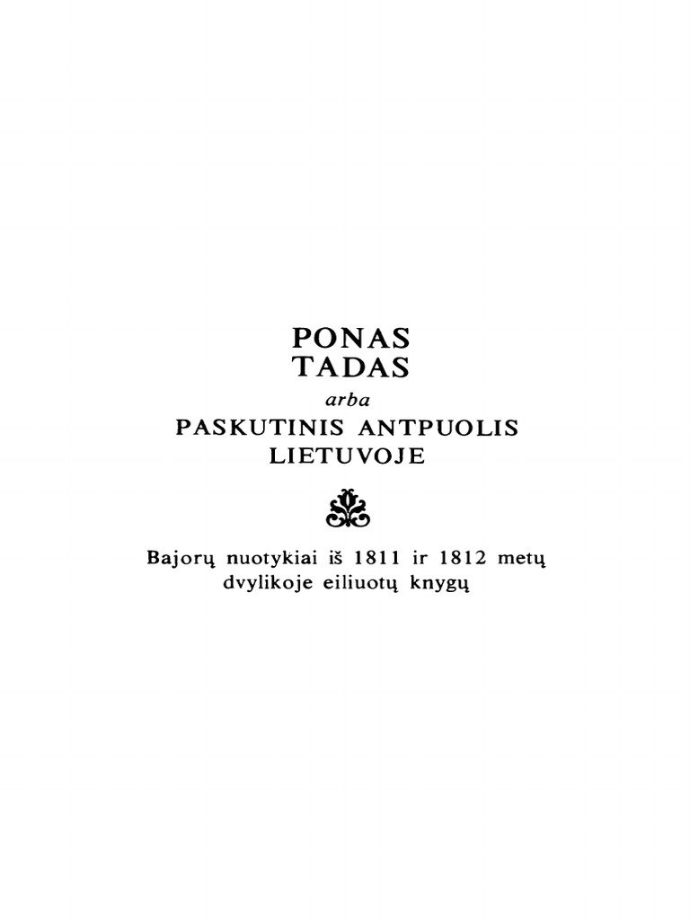 Adomas Mickevicius Ponas Tadas PDF | PDF
