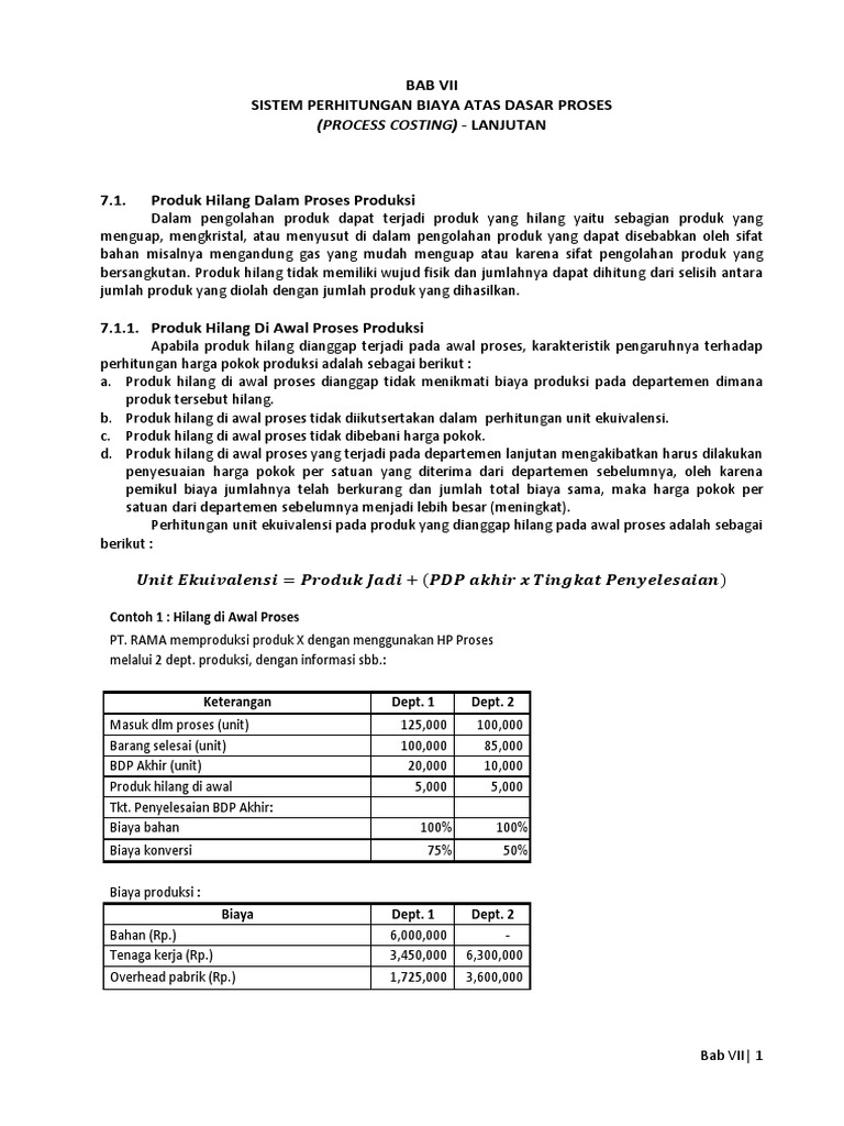 Perhitungan Biaya Produk Hilang dan Rusak | PDF | Griya & Taman | Komputer