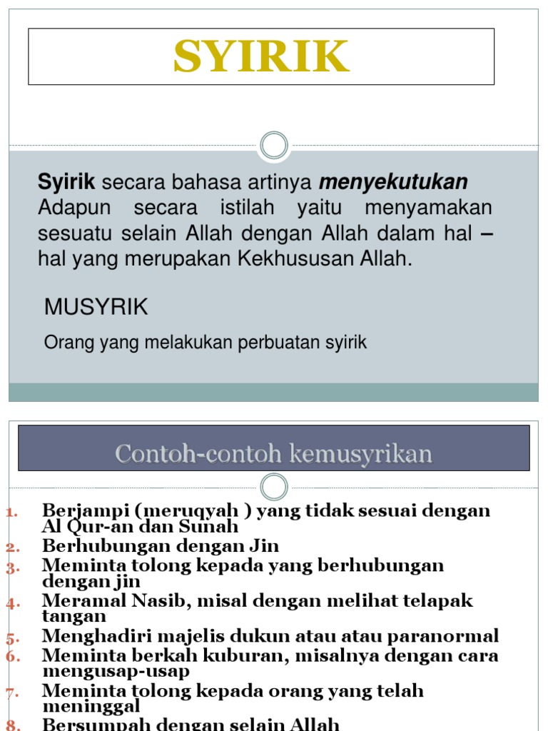 Bahaya Syirik | PDF | Ilmu Sosial | Hukum
