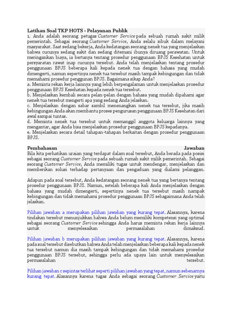 Latihan Soal TKP | PDF