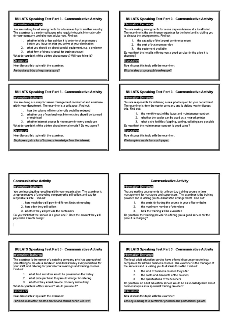 Communicative Activities Examples | PDF