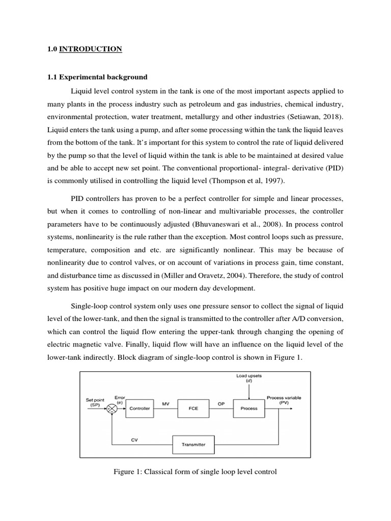 Liquid Level Control System Overview | PDF