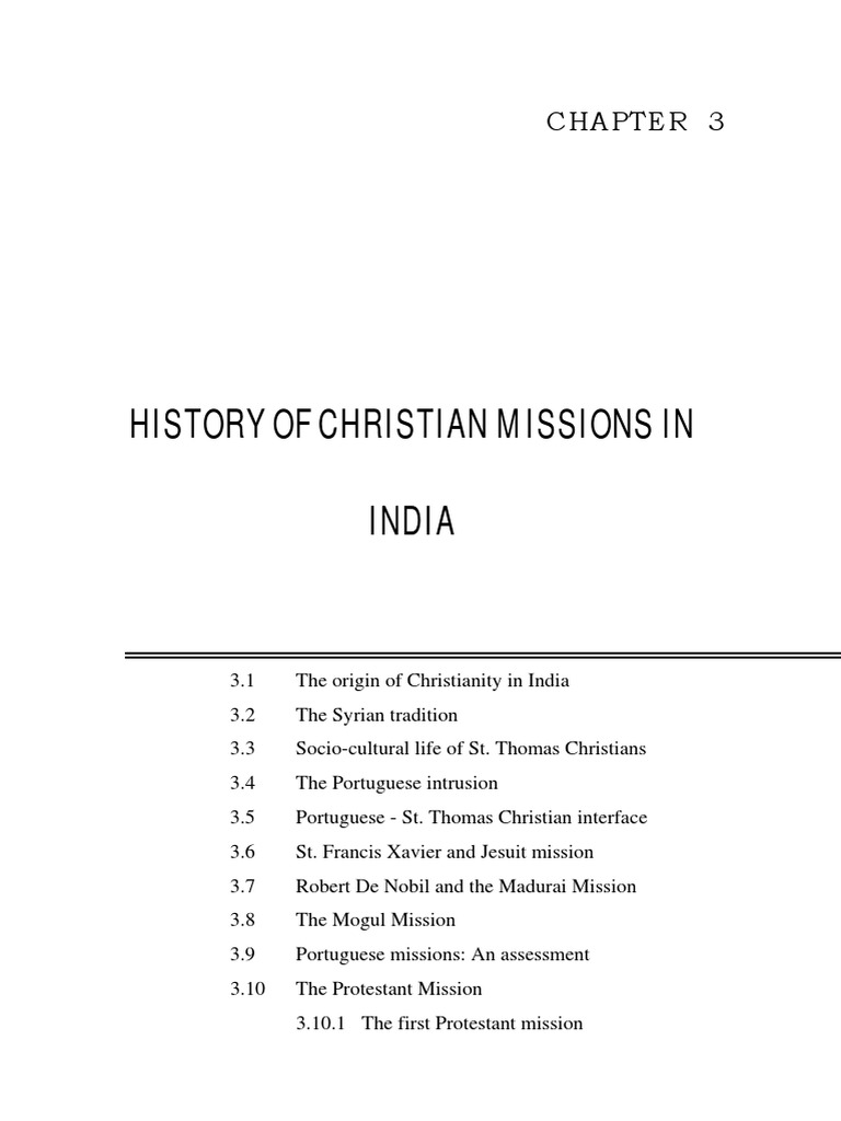 History of Christian Missions in India | PDF | Religion & Spirituality
