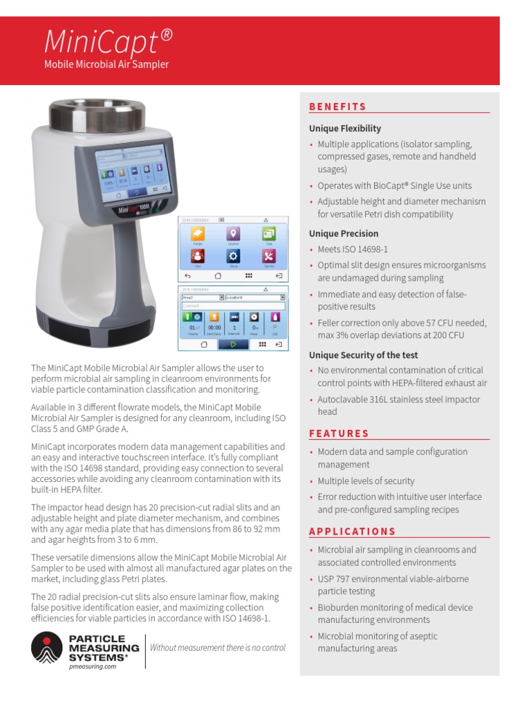 MiniCapt Mobile Microbial Air Sampler | PDF