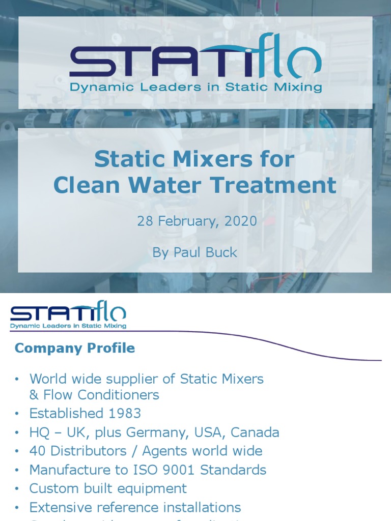 Statiflo Static Mixers For Clean Water Treatment | PDF