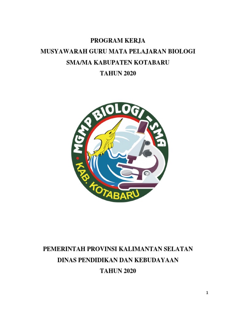 Program Kerja MGMP Tahun 2020 | PDF