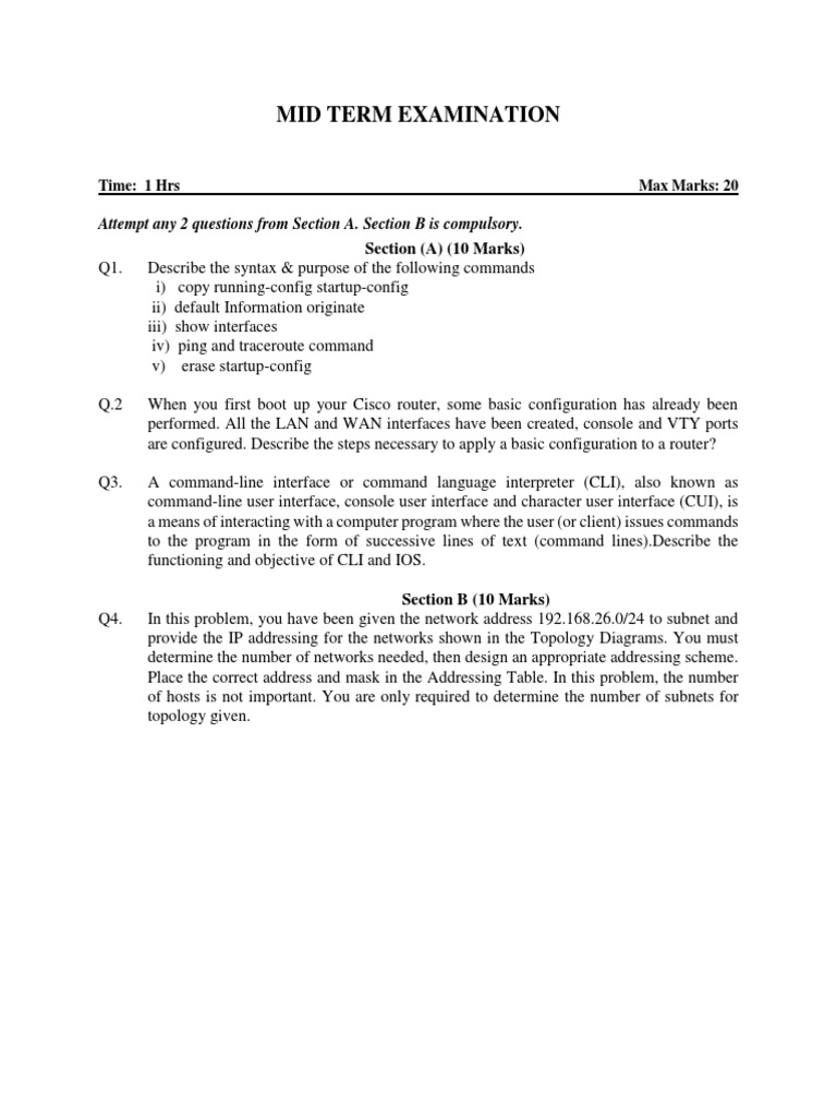 Mid Term Examination | PDF | Computers