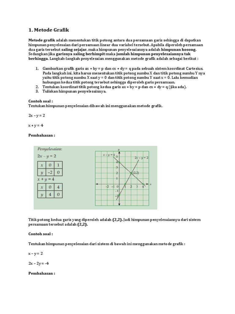Metode Grafik dan Eliminasi SPLDV | PDF