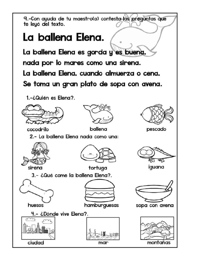 Comprension Lectora Grado 1° | PDF