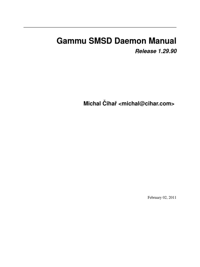 Gammu SMSD Daemon Manual Guide | PDF