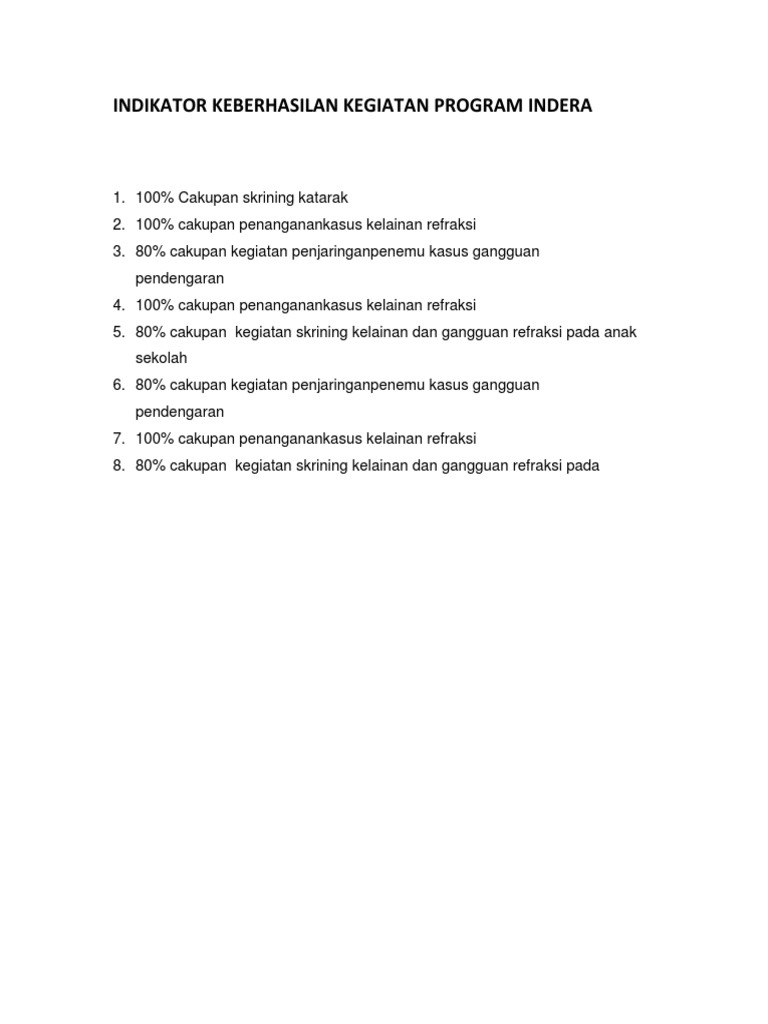 INDERA Program Kesehatan Mata dan Pendengaran | PDF