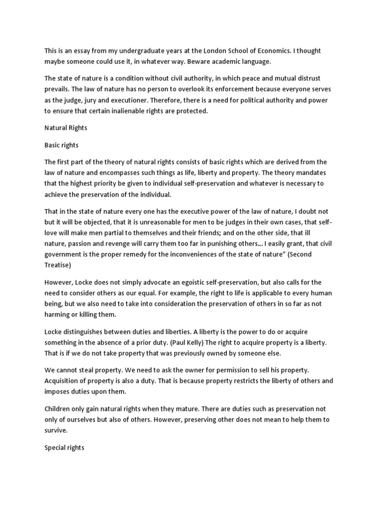 Natural Rights - John Locke | PDF