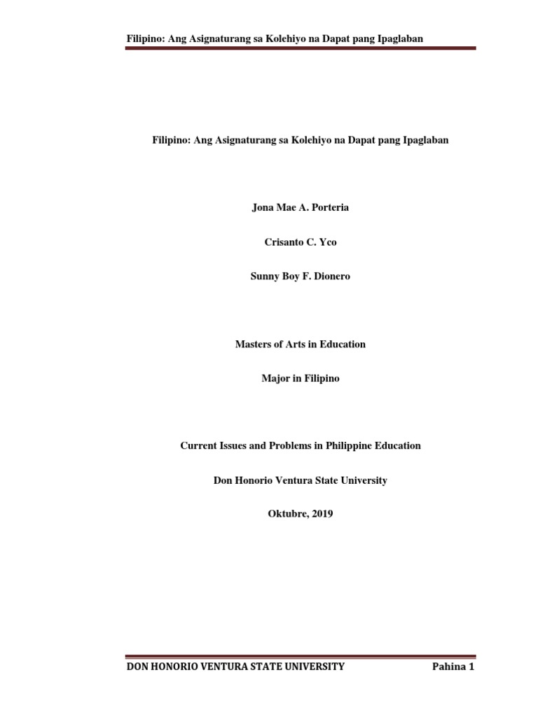 Current Issues and Problems in Philippine Education | PDF