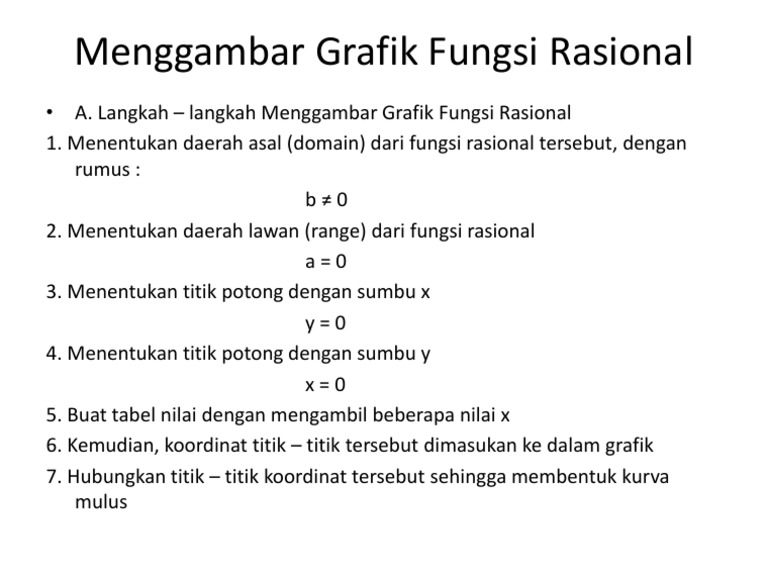 Menggambar Grafik Fungsi Rasional | PDF