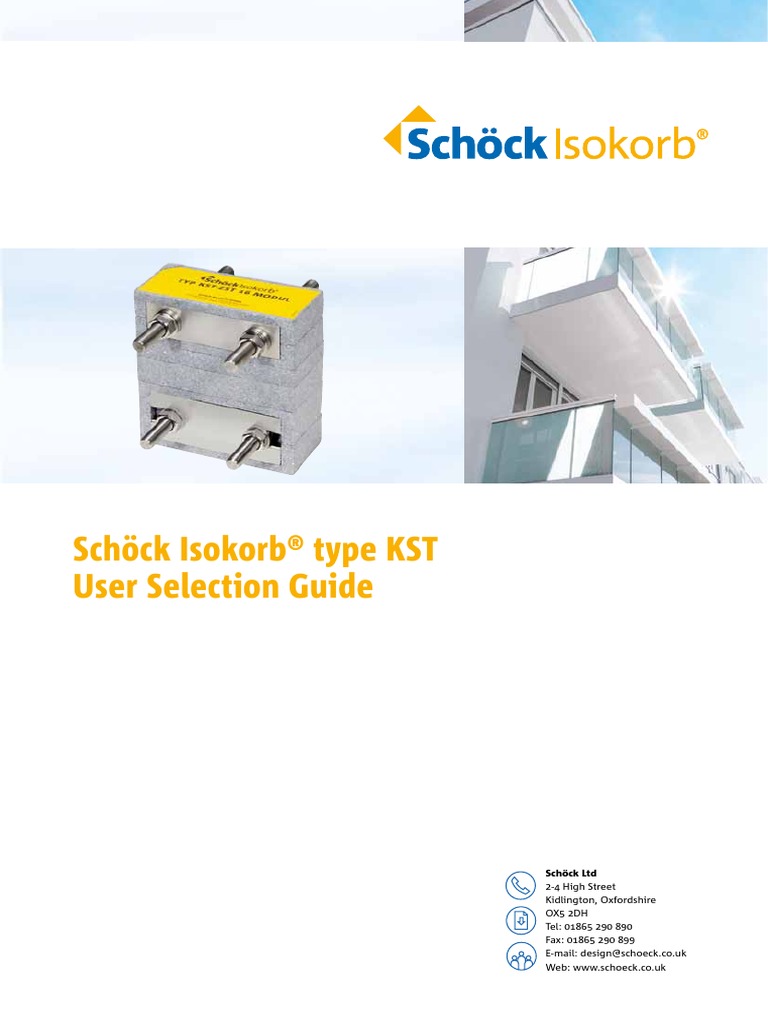 Schoeck Isokorb Type KST User Selection Guide | PDF