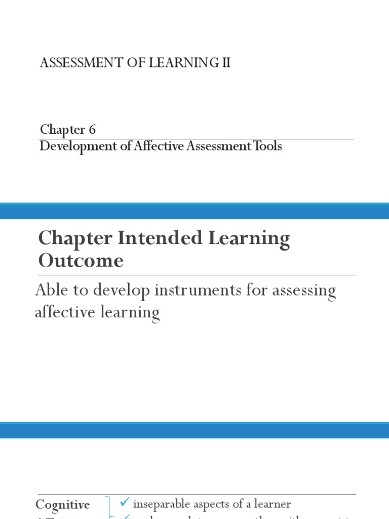 Chapter 6 Development of Affective Assessment Tools | PDF